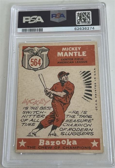 1959 Topps 564 Mickey Mantle Yankees All Star Hof Psa 4 Vg Ex Ebay