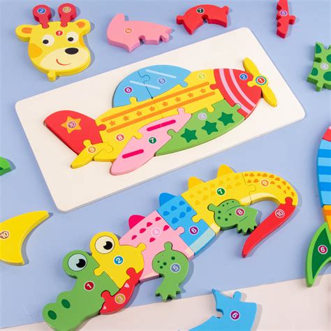 Wooden Early Education Cognitive Building Blocks 3d Puzzle Toy And