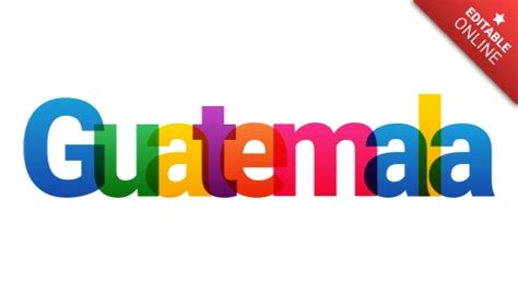 Guatemala Colored Overlap Text Effect Generator