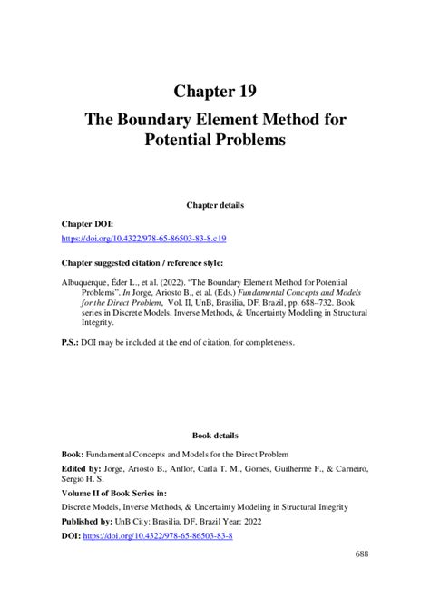 Pdf The Boundary Element Method For Potential Problems
