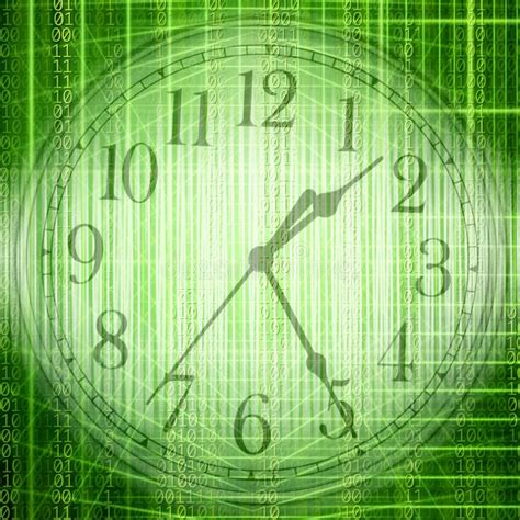 Conceptual Technology And Time Image Of Binary Code With Clock A Stock