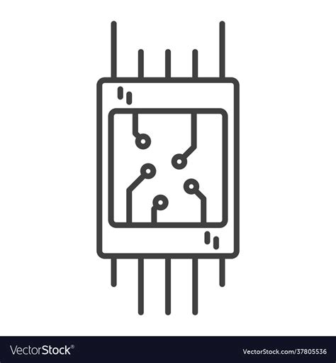 Microchip Icon A Simple Line Drawing A General Vector Image