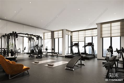 现代健身房3d模型下载【id1132563601】知末3d模型网