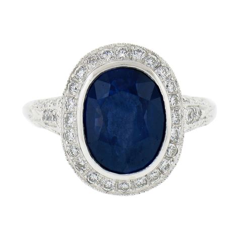 Bezel Set Oval Diamond Engagement Ring At 1stDibs Bezel Set Oval