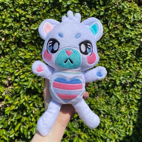 Transgender Bear Plushie Ts Hand Made Trans Pride Teddy Etsy