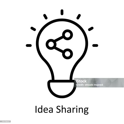 아이디어 공유 벡터 개요 디자인 일러스트레이션입니다 흰색 배경의 기호 Eps 10 파일 개념에 대한 스톡 벡터 아트 및 기타 이미지 개념 디자인 발명 Istock