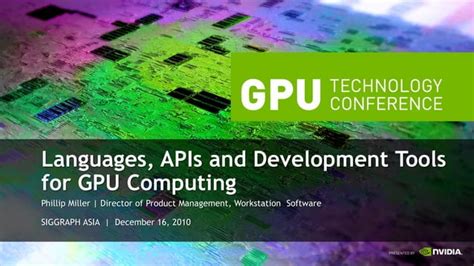 01 Gpu 컴퓨팅을 위한 언어 도구 및 Api Miller Languages Tools Ppt