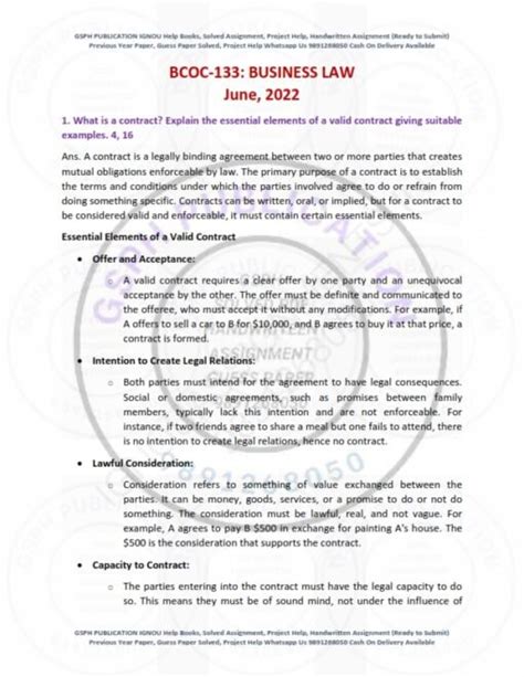 Ignou Bcoc 133 Previous Year Solved Question Paper June 2022 English Medium Ignou Solved