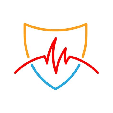 Icône Cardio Et Bouclier Bouclier Avec Icône De Battement De Coeur