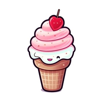 Cute Sticker Ice Cream Ice Cream Sticker Cute PNG Transparent Image