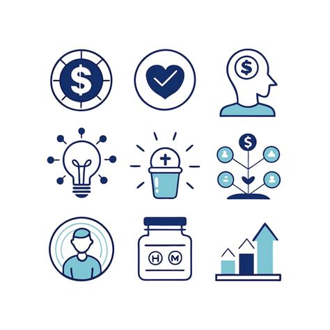 Conjunto De Iconos De Negocios Y Finanzas Vector Premium Generado Con Ia