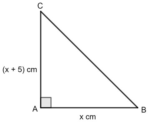 In Triangle Abc Angle A 90° Side Ab X Cm Ac X 5