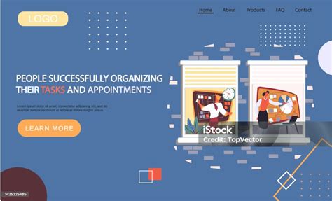자신의 작업과 약속을 조직하는 사람들 방문 페이지 템플릿 칠판에서 사업가 개념에 대한 스톡 벡터 아트 및 기타 이미지 개념
