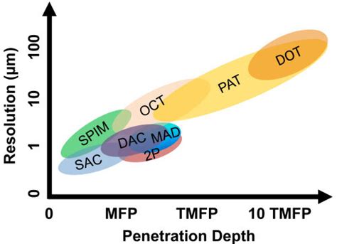 resolution and depth tradeoffs in common optical imaging modalities in