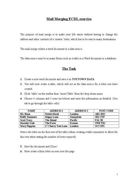 Mail Merging Microsoft Word Mail