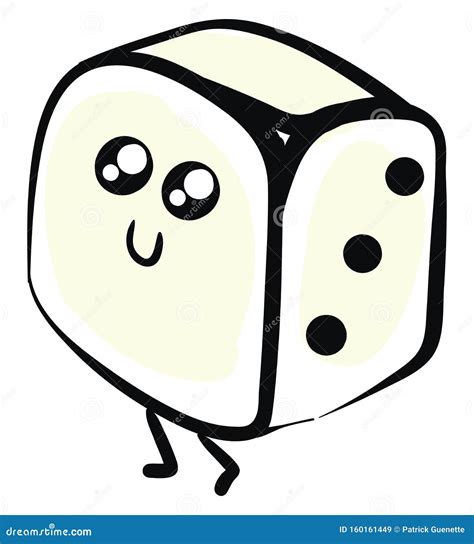 Sketch Of A Dice Vector Or Color Illustration Stock Vector