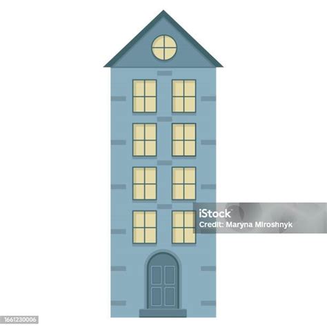 창문이 있는 파란색 다층 건물입니다 집 디자인 주거용 건물 그림 0명에 대한 스톡 벡터 아트 및 기타 이미지 0명 건축 건축물 Istock