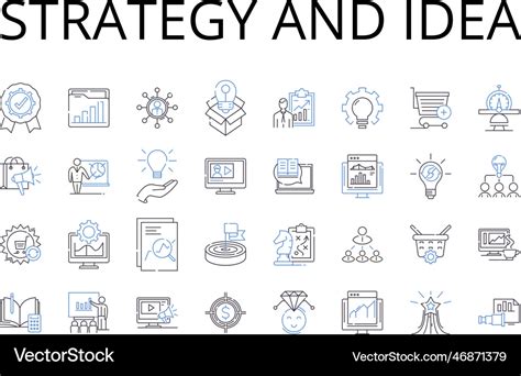 Strategy And Idea Line Icons Collection Purpose Vector Image