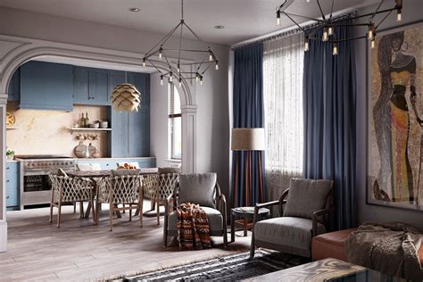 Квартира в этно стиле On Behance Interior Architecture Interior Design
