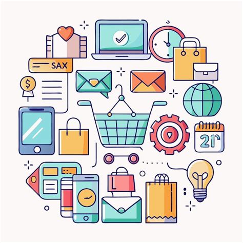 Ecommerce Shopping Cart Laptop Mobile And Calendar Premium Ai Generated Vector