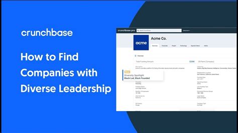 Crunchbase Diversity Spotlight Discover Companies With Diverse Leadership Youtube