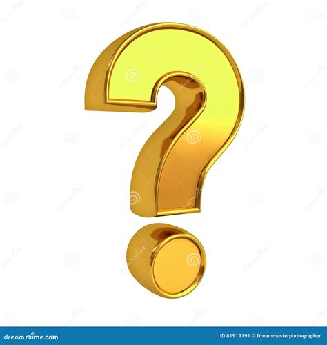 Gold Question Mark Isolated Over White Background Stock Illustration