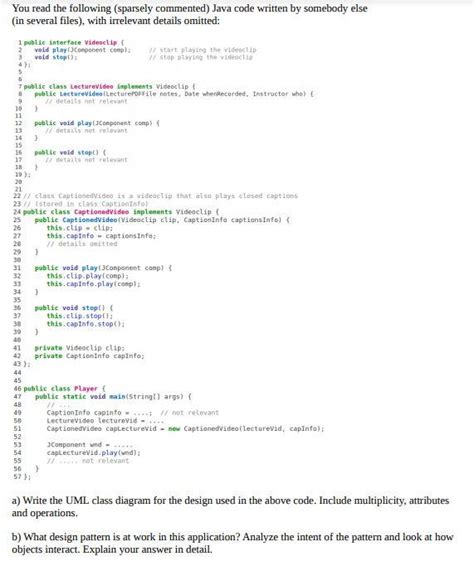 You Read The Following Sparsely Commented Java Code