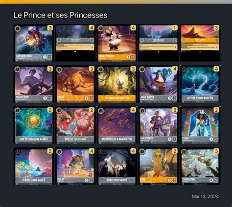 Le Prince Et Ses Princesses Lorcana Deck Disney Lorcana