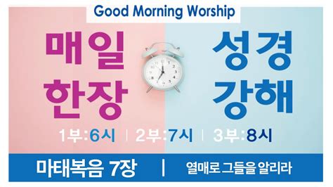 매일한장 성경강해 마태복음7장 열매로 그들을 알리라 Youtube
