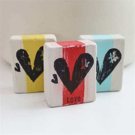 Wooden Love Block With Heart Design For Personalisation By Honeypips