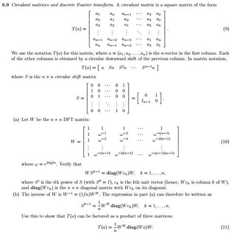 Circulant Matrices And Discrete Fourier Chegg