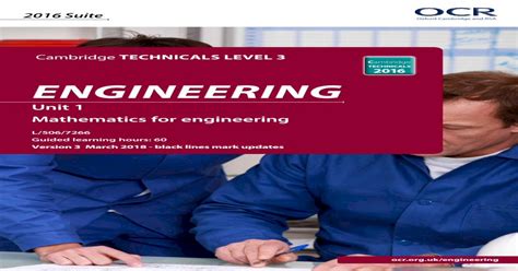 Pdf Unit 01 Mathematics For Engineering Ocr Awarding Body · Pdf