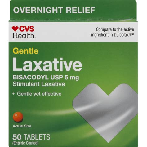 Cvs Health Laxative Gentle 5 Mg Tablets 50 Each Instacart