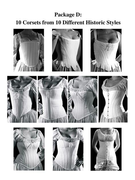 Package D Set Of 10 Different Historic Corsets — Period Corsets
