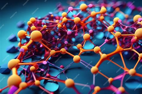 Premium Photo Bright Colorful Model Science Background With Molecule Abstract Atomic Structure