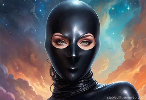 Woman In Rubber Mask And Catsuit Stable Diffusion Online