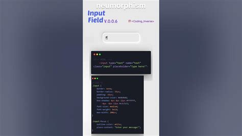 Neumorphic Input Field Using Css Shorts Html Css Youtube