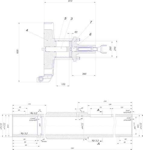 Technische Tekening Van Industriële Apparatuur Premium Vector