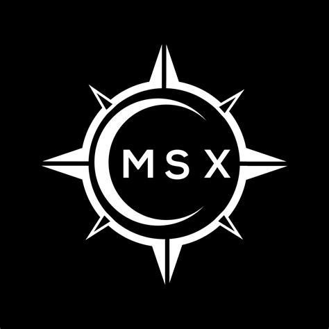 MSX Abstract Monogram Shield Logo Design On Black Background MSX