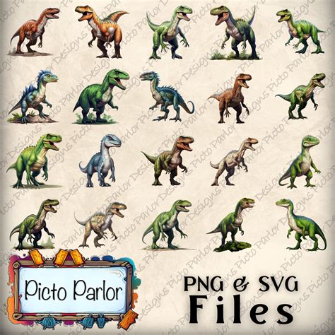Dinosaur Clipart Bundle PNG SVG Watercolour Dinosaurs Clipart Fantasy Clipart Stegasauraus T