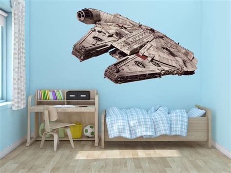 Millenium Falcon Wall Decal Chewie Han Solo Star Wars Art Decor Star Wars Decal Star Wars