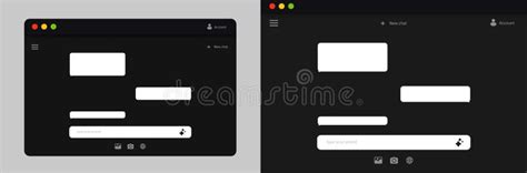 Two Dark Themed Chat Interfaces Displaying Simple Text Speech Bubbles And User Interface