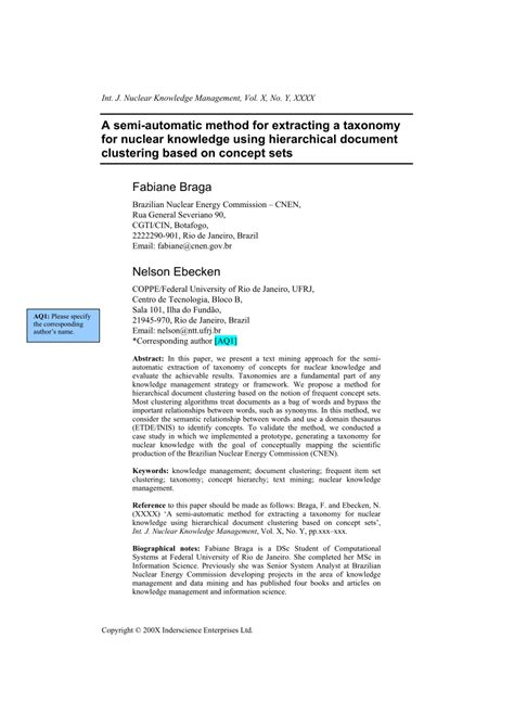 Pdf A Semi Automatic Method For Extracting A Taxonomy For Nuclear
