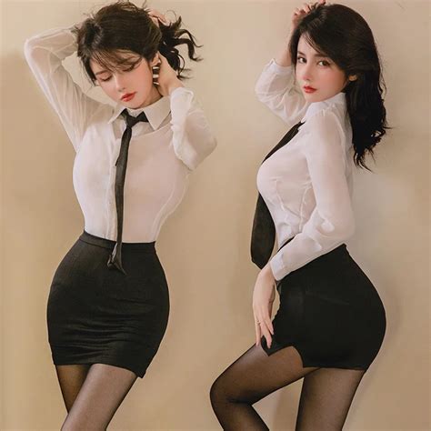 오피스 미스 비서 에로틱 의상 섹시한 교사 코스프레 의상 여성 오피스 레이디 유니폼 롤플레잉 셔츠 미니스커트 복장