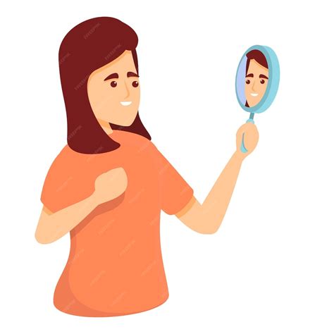Premium Vector Morning Mirror Narcissism Icon Cartoon Of Morning