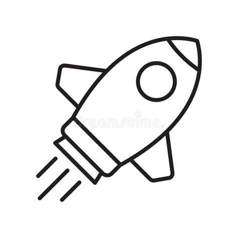 Rocket Icon Simple Outline Rocket Sign Rocket Launched Icon Stock Illustration Illustration