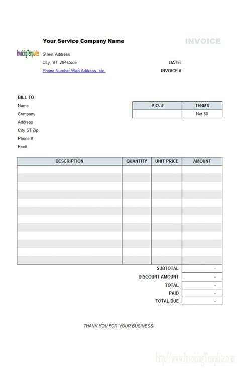 Service Invoice Template Within Maintenance Invoice Template Free 10