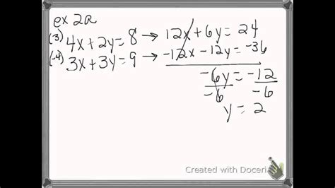 Alg 1 Sec 6 4 Solving Systems Using Elimination Method By Multiplication Youtube