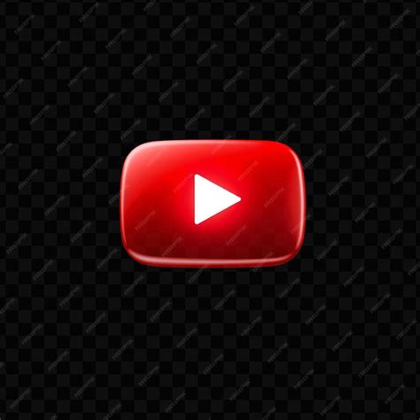 Youtube Logo With 3d Render Matte Glass Material Radiant Glow Red And