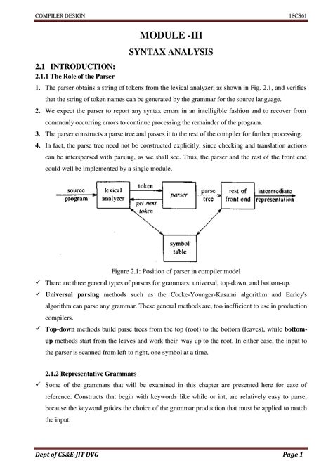 Module Introduction The Role Of The Parser Module Iii